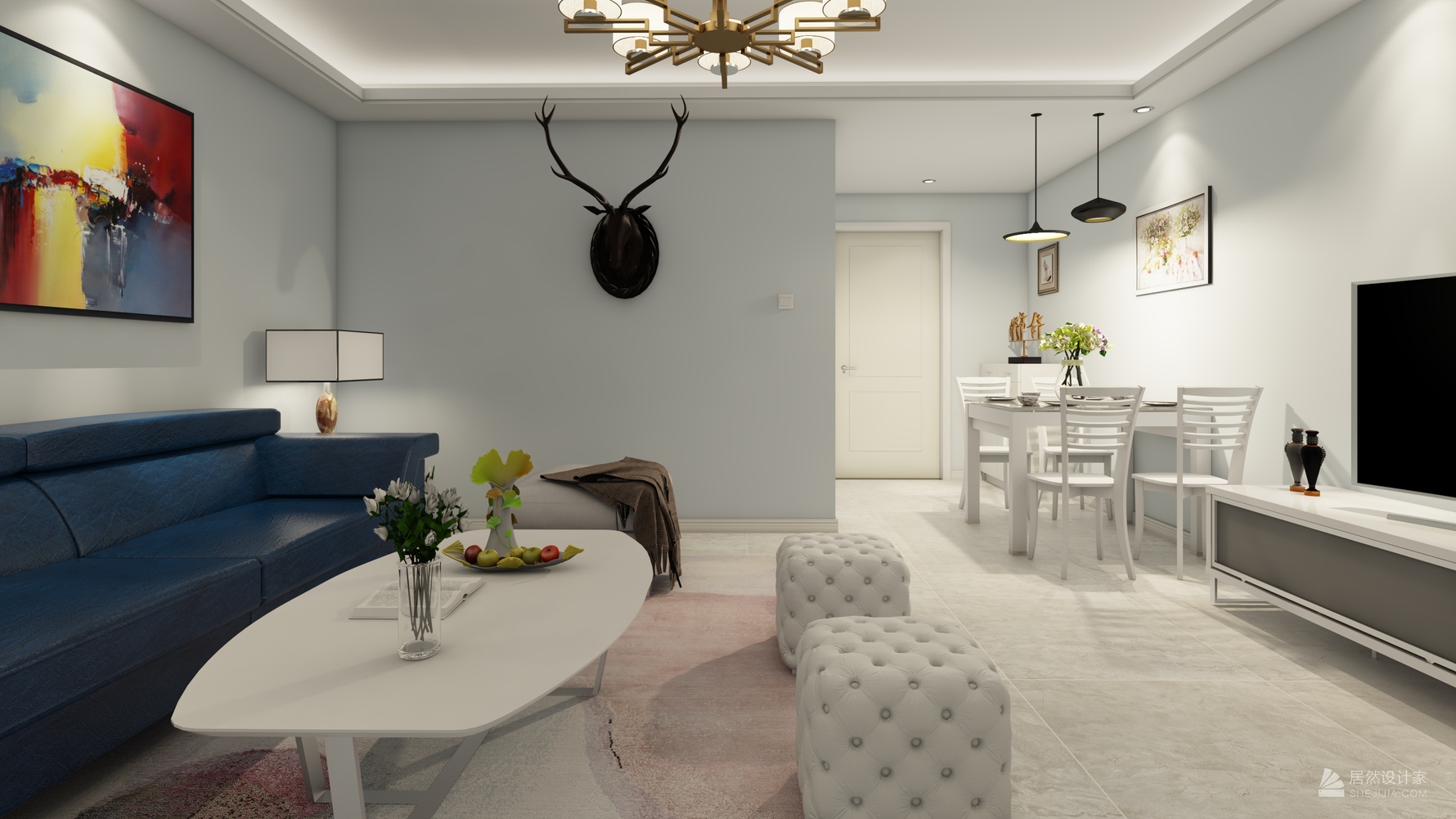 北京市崇文区富贵园 55.00㎡现代简约一居 - 其它风格一室一厅装修效果图 - 2031465设计效果图 - 居然设计家